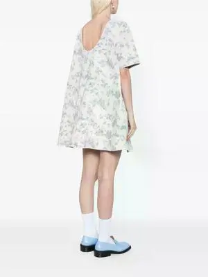 GANNI Floral-print Denim A-line Dress