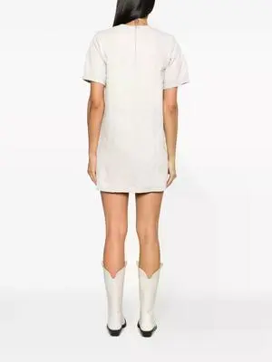 Zadig&Voltaire Riddy Crinkled Leather Mini Dress - Neutrals