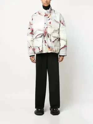 Henrik Vibskov Tabasco Graphic-print Padded Jacket - Neutrals