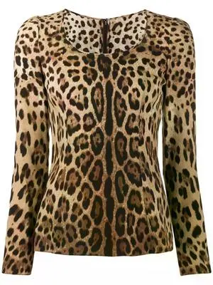Dolce & Gabbana Long Sleeve T-shirt Animal Print