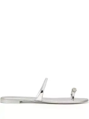 GIUSEPPE ZANOTTI Giuseppe Zanotti Crystal-Embellished Leather Ring Sandals