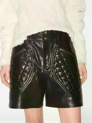 Isabel Marant Étoile Candice Quilted Leather Shorts