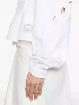 MARINE SERRE Sweetheart Neck Cotton Blouse