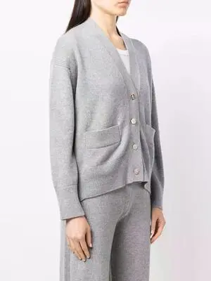 BARRIE Rib-detail Cashmere Cardigan - Grey