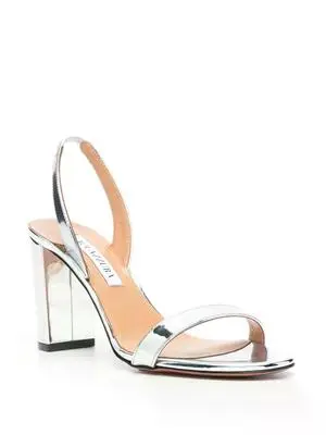 AQUAZZURA So Nude 60mm Metallic Slingback Sandals