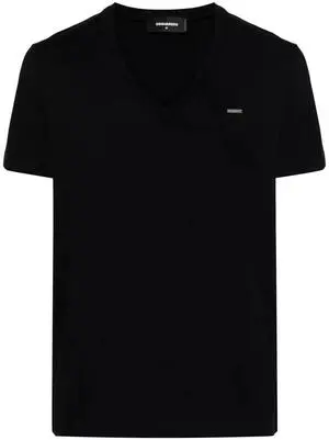 Dsquared2 Logo-plaque Cotton T-shirt - Black