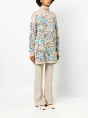 TWINSET X Marco Rambaldi Floral Jacquard Roll Neck Jumper