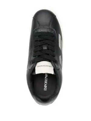 Emporio Armani Eagle-print Leather Sneakers