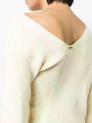 SYSTEM Asymmetric Design Ribbed-knit Jumper