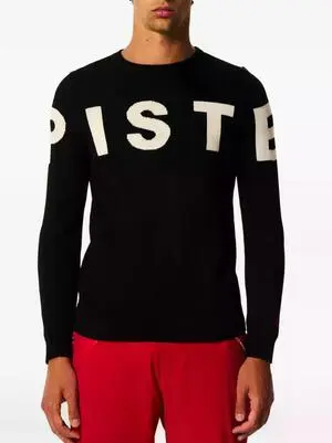 Perfect Moment Piste Intarsia Knit Crew Neck Sweater - Black