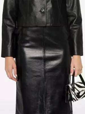MANOKHI Leather Midi Skirt