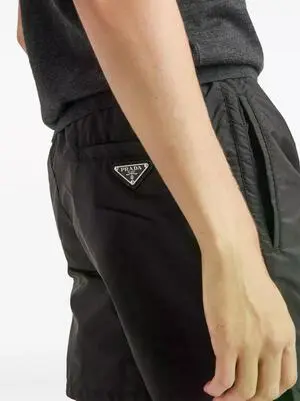 Prada Logo-plaque Swim Shorts - Black