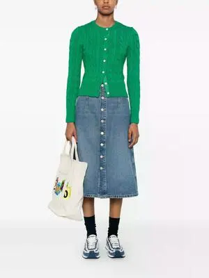 Polo Ralph Lauren A-line Denim Midi Skirt