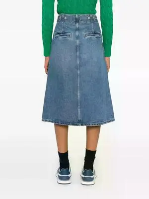 Polo Ralph Lauren A-line Denim Midi Skirt