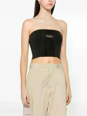 DIESEL® Ribbed Square Neck Cut-out Top
