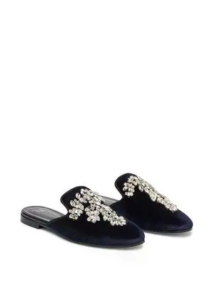 GIUSEPPE ZANOTTI Elsa Crystal Embellished Velvet Mules