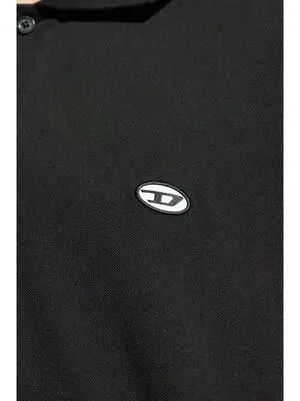 DIESEL® Logo-appliqué Long-sleeved Polo Shirt