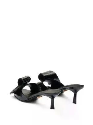 Prada Patent Leather Bow Detail Sandals