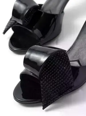 Prada Patent Leather Bow Detail Sandals