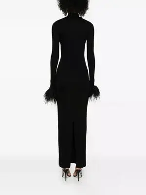 MANURI Luna Maxi Dress With Feather Trim