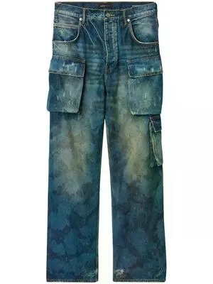 PURPLE BRAND Triple Pocket Cargo Wide-leg Jeans - Blue