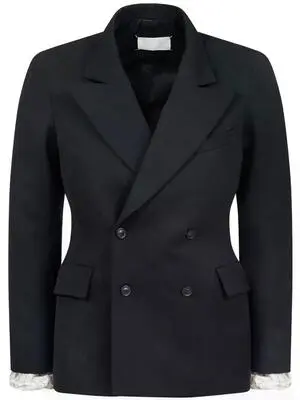 MAISON MARGIELA Double-breasted Wool Blazer - Black