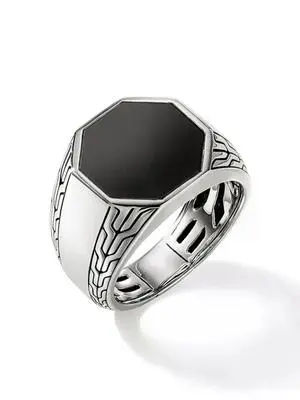 John Hardy Sterling Onyx Signet Ring