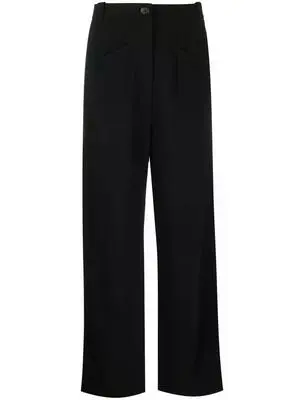 Khaite High-waisted Straight Leg Trousers - Black