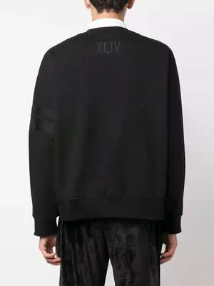 Gcds Cotton Sweatshirt With Flocked Logo And Stripe Detailing