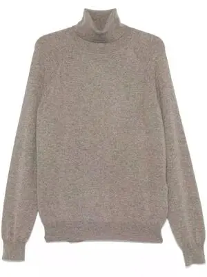 Saint Laurent Cashmere Roll Neck Sweater - Brown