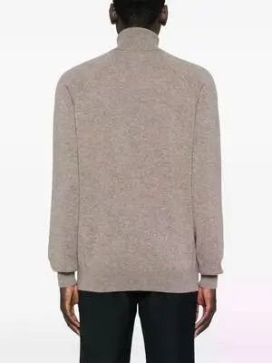 Saint Laurent Cashmere Roll Neck Sweater - Brown