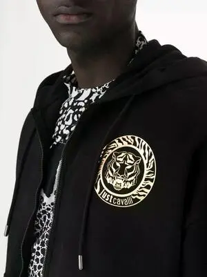 Just Cavalli Logo Print Cotton Hoodie
