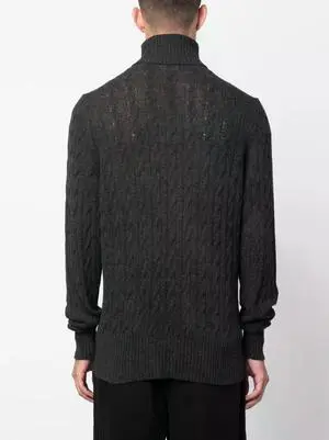 Etro Cashmere Cable Knit Roll Neck Jumper