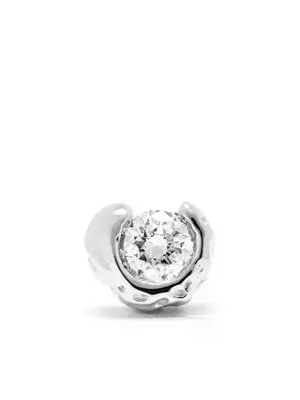 MARIA BLACK 14kt White Gold Melted Diamond Stud Earring - Silver