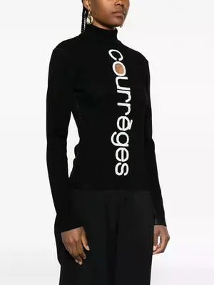 COURREGES Logo-intarsia Cut-out Jumper
