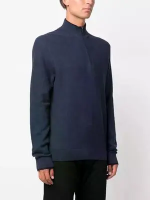 Michael Kors Textured Cotton Half-zip Jumper