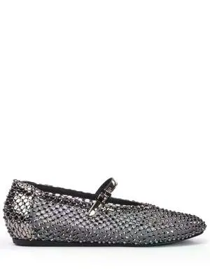LE SILLA Gilda Crystal-embellished Ballerina Shoes - Silver