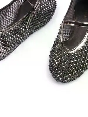 LE SILLA Gilda Crystal-embellished Ballerina Shoes - Silver
