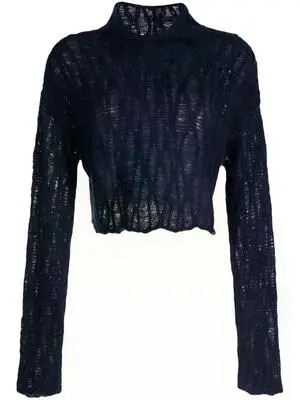 Voz Manos Cable High-neck Jumper - Blue
