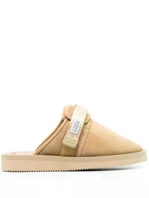 Suicoke Zavo-vs Touch-strap Suede Slippers - Brown