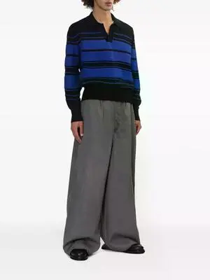 Sunnei Striped V-neck Long Sleeve Knit