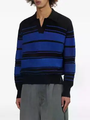 Sunnei Striped V-neck Long Sleeve Knit
