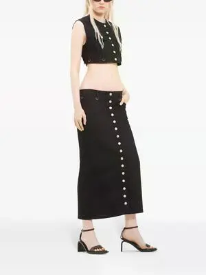 COURREGES Multiflex Denim Midi Skirt
