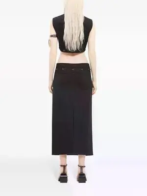 COURREGES Multiflex Denim Midi Skirt