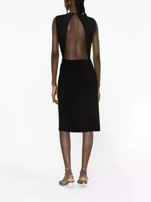 Sportmax Open Back Sleeveless Knee-length Dress - Black