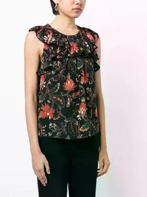 Ulla Johnson Floral Print Silk Blouse