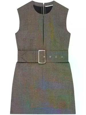 Stella McCartney Sleeveless Belted Mini Dress - Grey