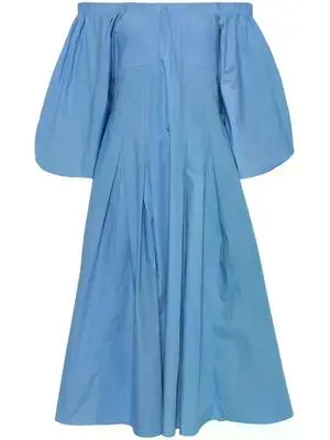 REJINA PYO Puff-sleeved Off-shoulder Dress - Blue
