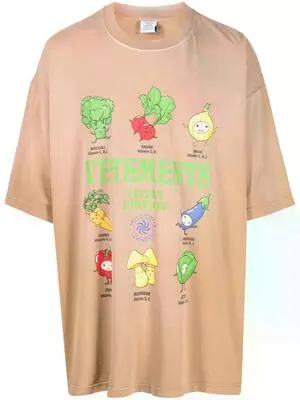 Vetements Vegan Logo-print Cotton T-shirt - Brown