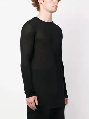 Rick Owens Long-sleeved Marl-knit T-shirt